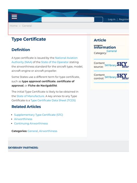 Type Certificate Skybrary Aviation Safety Pdf
