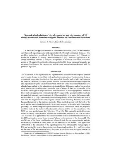 Numerical Calculation Of Eigenfrequencies And Eigenmodes Of 3d