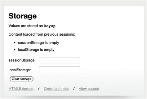 Storage HTML5 Rocks
