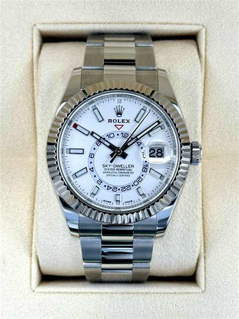 2023 Rolex Sky Dweller 42mm 326934 Stainless Steel Oyster White Dial
