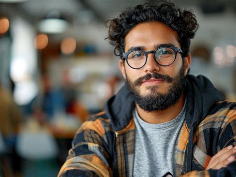 Premium Photo Bearded Man Wearing Glasses