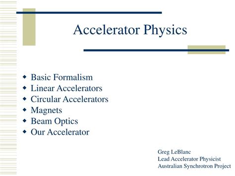 PPT Accelerator Physics PowerPoint Presentation Free Download ID