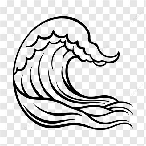 Black And White Ocean Waves Clipart