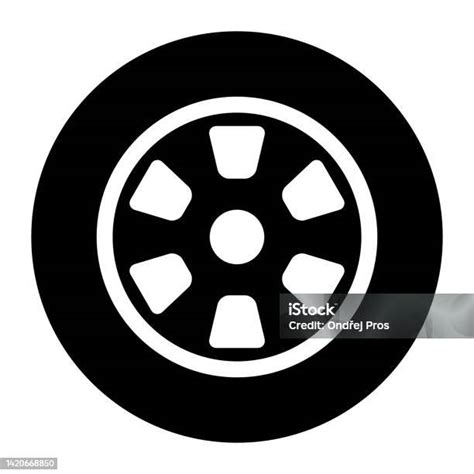 자동차 휠 아이콘 차량 타이어 림 기호 자동차 경주 스포츠 표지판 벡터 일러스트 가장자리에 대한 스톡 벡터 아트 및 기타 이미지