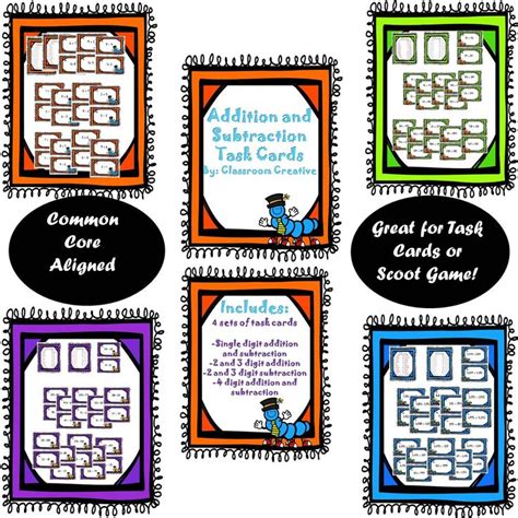 Addition And Subtraction Task Cards Or Scoot Game Differentiated Subtraction Task Cards