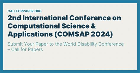 Comsap 2024 2nd International Conference On Computational Science And Applications