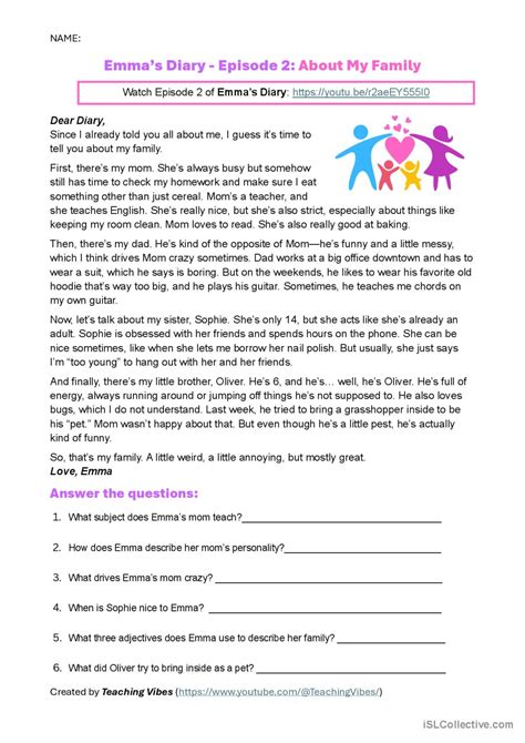 Simple Reading Comprehension With Qu… English Esl Worksheets Pdf And Doc