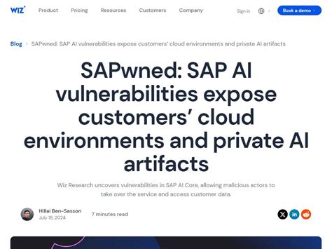 Abil Hakim On Linkedin Sapwned Sap Ai Vulnerabilities Expose Customers Cloud Environments And…