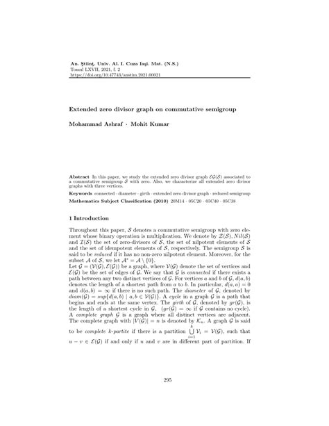Pdf Extended Zero Divisor Graph On Commutative Semigroup