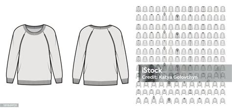 스웨터 세트 후드 롱 라글란 슬리브 허리 엉덩이 길이 니트 트리밍이 있는 가디건 테크니컬 패션 일러스트 벡터에 대한 스톡 벡터 아트 및 기타 이미지 Istock