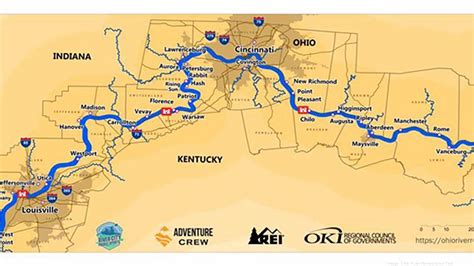 Ohio River Map With States Physical Map Of Ohio