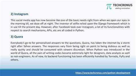 Ppt 10 Real World Examples Of Python In Web Development Techcronus Powerpoint Presentation