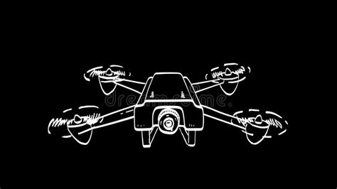 Drone With Camera Flying To Right Drawing 2d Animation 4k Stock Footage Video Of Flying