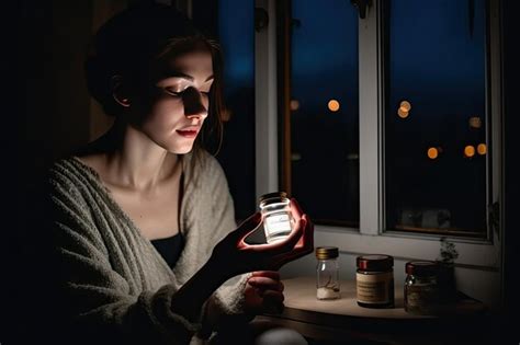 A Woman Sitting On A Window Sill Holding A Bottle Generative Ai Premium AI Generated Image