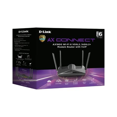 D LINK AX1800 Wi Fi 6 VDSL2 ADSL2 Modem Router With VoIP 365x Tech Buy Cheap Tech