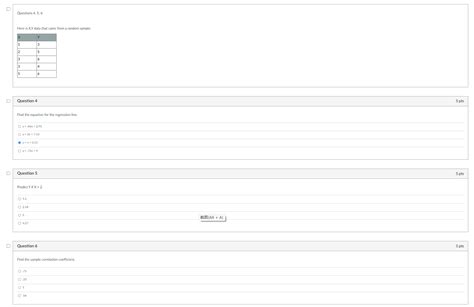 Solved Here Is Xy Data That Came From A Random Sample