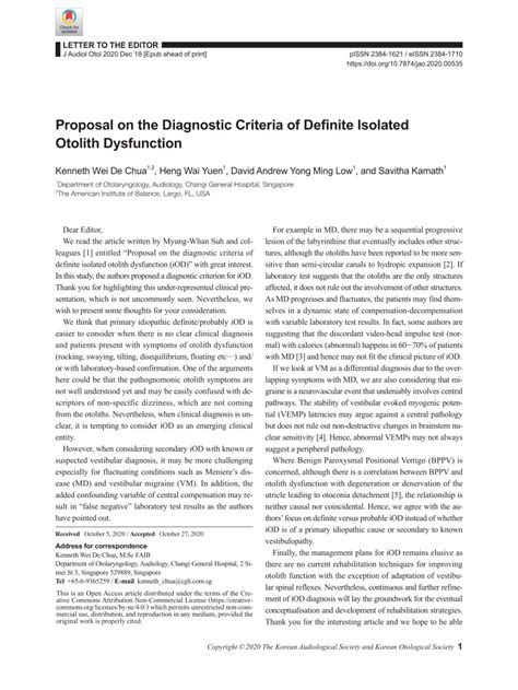 Pdf Letter To Editor Proposal On The Diagnostic Criteria Of Definite