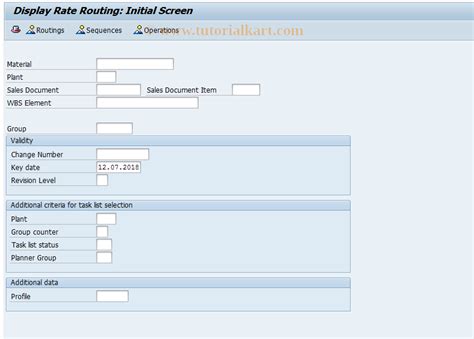 CA SAP Tcode Display Rate Routing