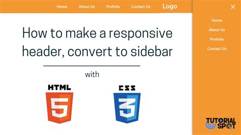 How To Create An Animated Responsive Header To Sidebar Menu Using Html