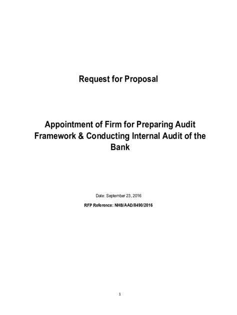 Fillable Online Sample Rfp For Internal Auditor Services Fax Email