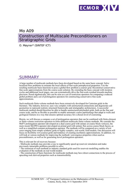 Pdf Construction Of Multiscale Preconditioners On Stratigraphic Grids