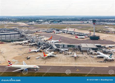 London Heathrow Airport Lhr Terminal 3 Aerial Photo Editorial Photo