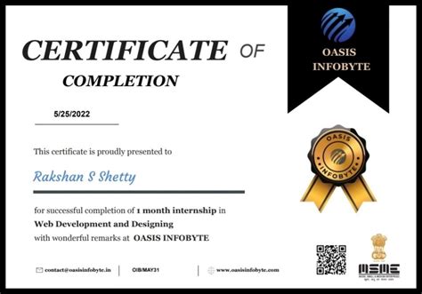 Rakshan Shetty On Linkedin Oasisinfobyte Internship Opportunity Webdevelopment Html Css