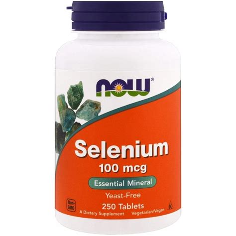 Селен NOW Selenium 100 мкг 250 таблетки ТОП ЦЕНА