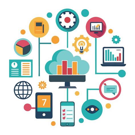Cloud Computing And Analytics With Charts Graphs And Icons Premium Ai Generated Vector