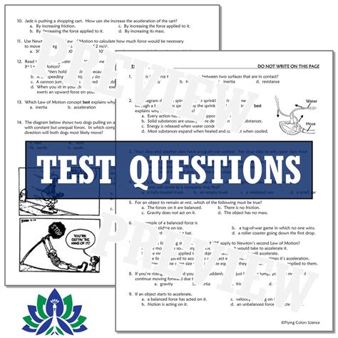 Newton S Laws Of Motion Test Flying Colors Science