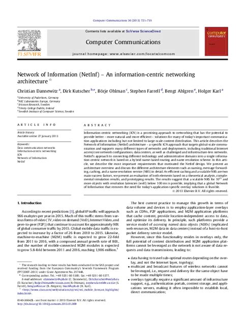 pdf network of information netinf an information centric