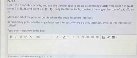 Solved Part A Open The Geogebra Activity And Use The Polygon Tool To