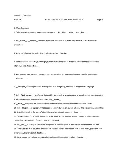 The Internet And The World Wide Web Chapter Review Questions And