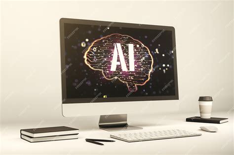 premium photo modern computer monitor with creative artificial