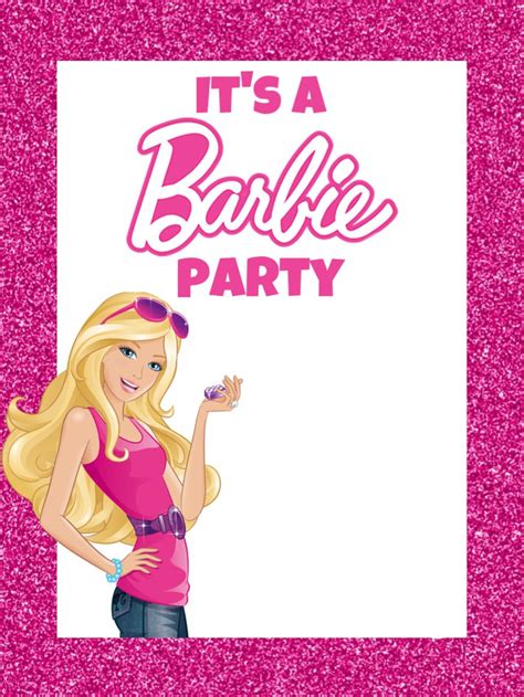 Blank Barbie Party Invitation 💕 In 2025 Barbie Birthday Invitations Barbie Birthday Barbie