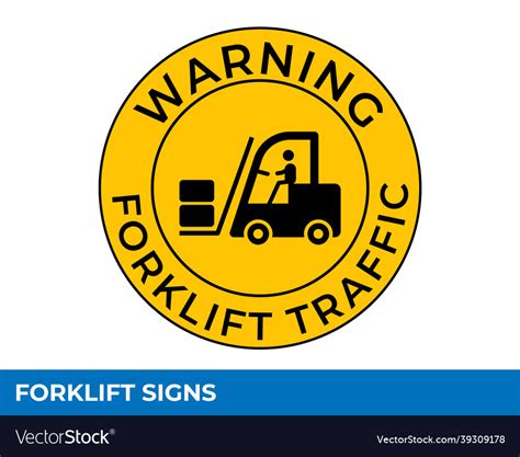 Forklift Traffic Caution Signs With Warning Vector Image