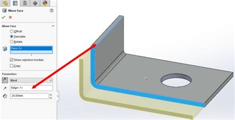 delete face and move face in solidworks