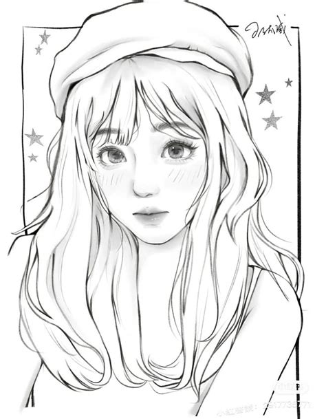 Procreate线稿女生头像王子太咸插画师作品涂鸦王国