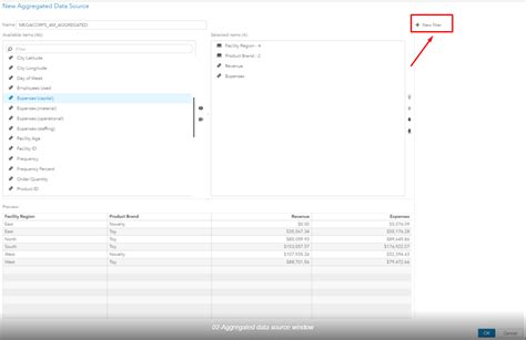 filtering based on an aggregated measure in visual analytics sas