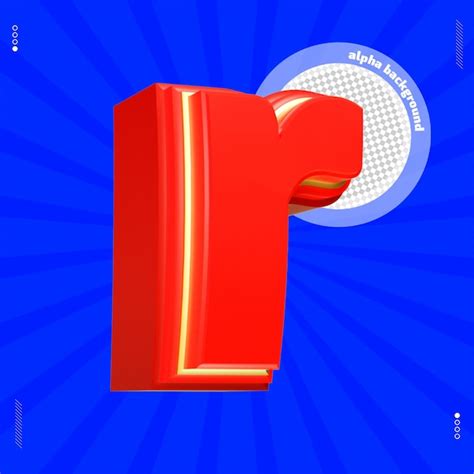Premium Psd 3d Render Letter R Font Lowercase Red