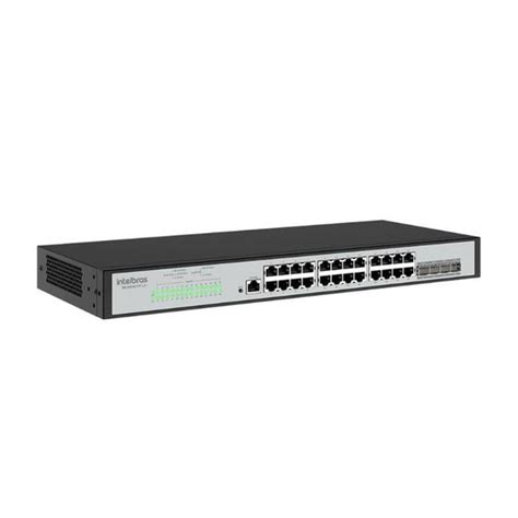 Switch 24 Portas Intelbras Sg 2404d Mr L2 Gigabit 4 Portas Sfp