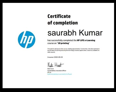 Completed Course Successfully Hp Saurabh Kumar