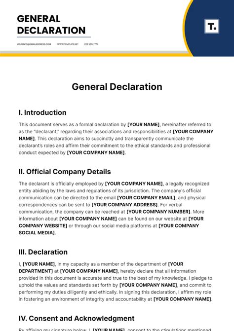 Free Conflict Of Interest Declaration Template To Edit Online