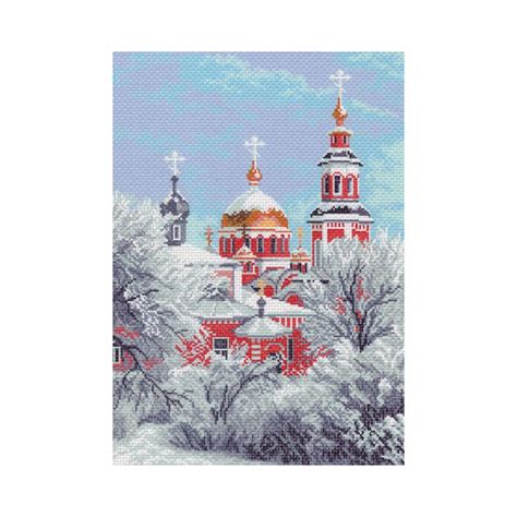Канва/ткань с рисунком "Матренин посад" №10 33 см х 45 см 0653 "Храм ...