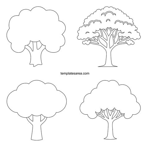 Free Printable Tree Templates Pdf Outline Download Templatesarea