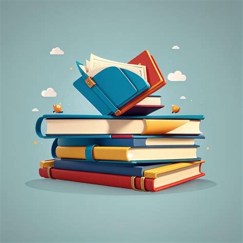 Premium Photo Floating Books Cartoon Vector Icon Illustration Object Education Icon Concept