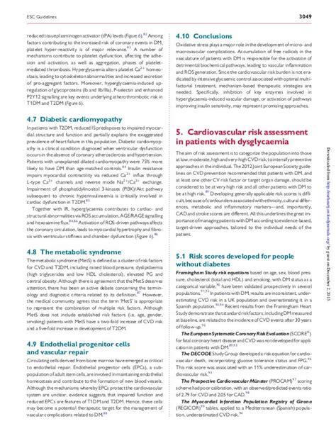 2013 Esc Guidelines On Diabetes Pre Diabetes And Cardiovascular Dis