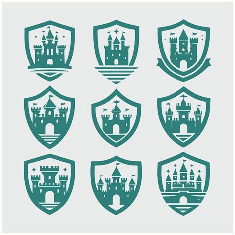 Castle Shield Collection Logo Premium Ai Generated Vector