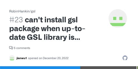 Cant Install Gsl Package When Up To Date Gsl Library Is Installed