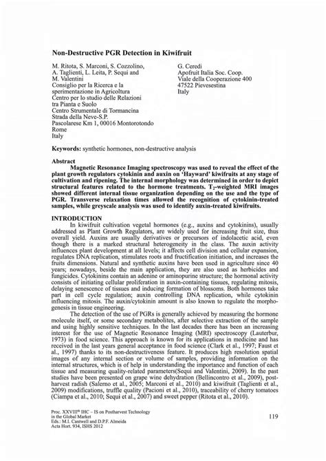 Pdf Non Destructive Pgr Detection In Kiwifruit